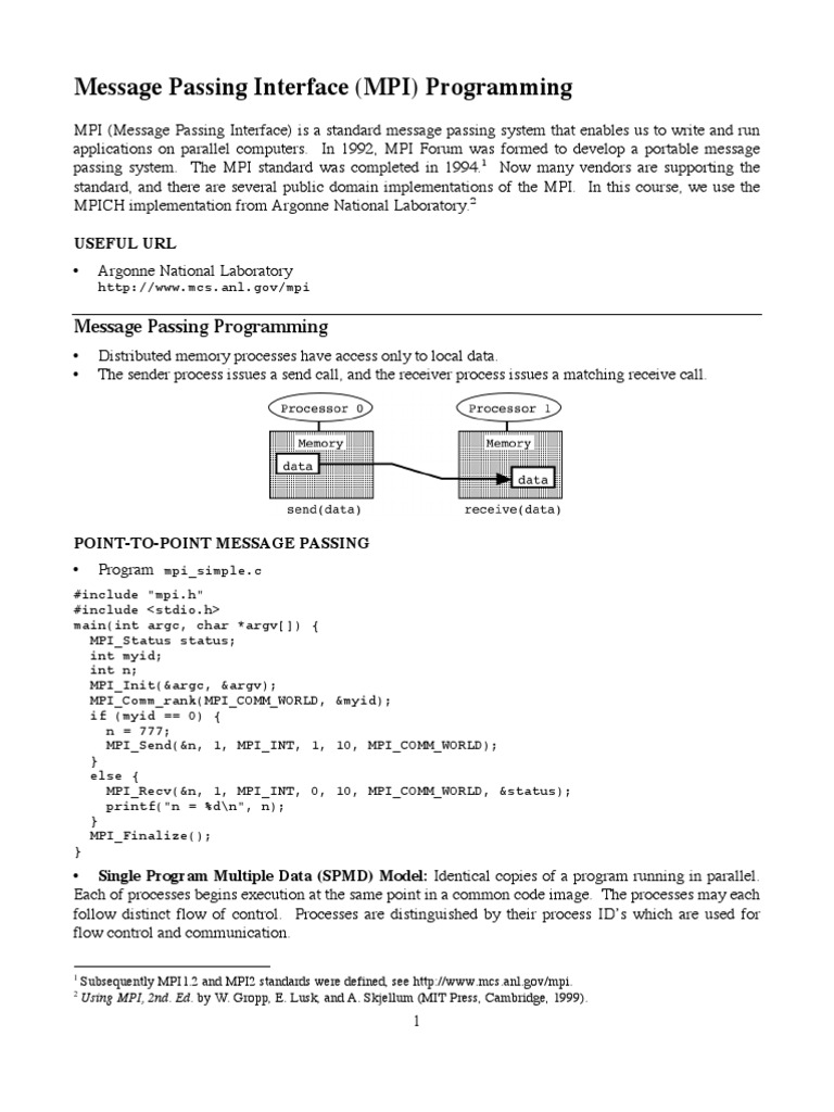 Message Passing Interface (MPI) Programming | Download Free PDF | Message Passing | Message ...