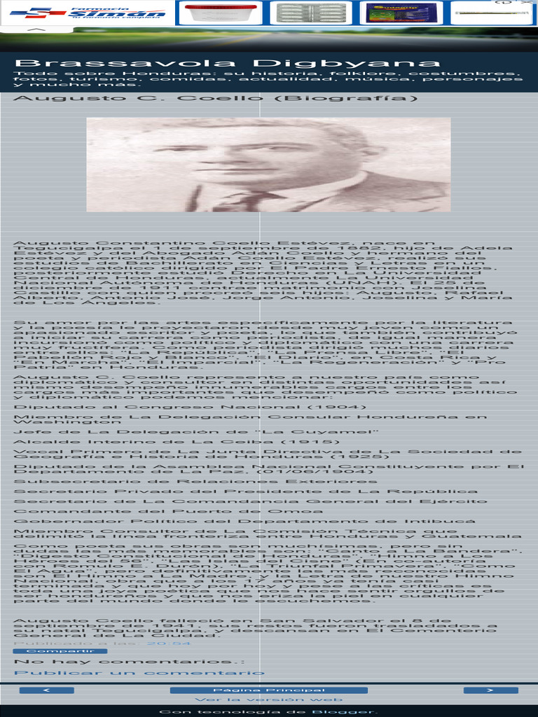 Brassavola Digbyana Augusto C. Coello (Biografía) | PDF | Honduras