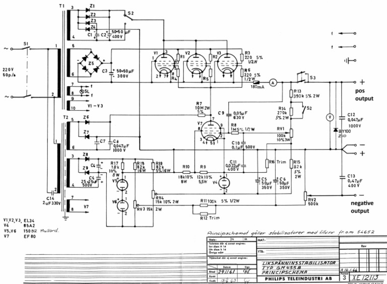 Philips GM 455 B Schematic | PDF