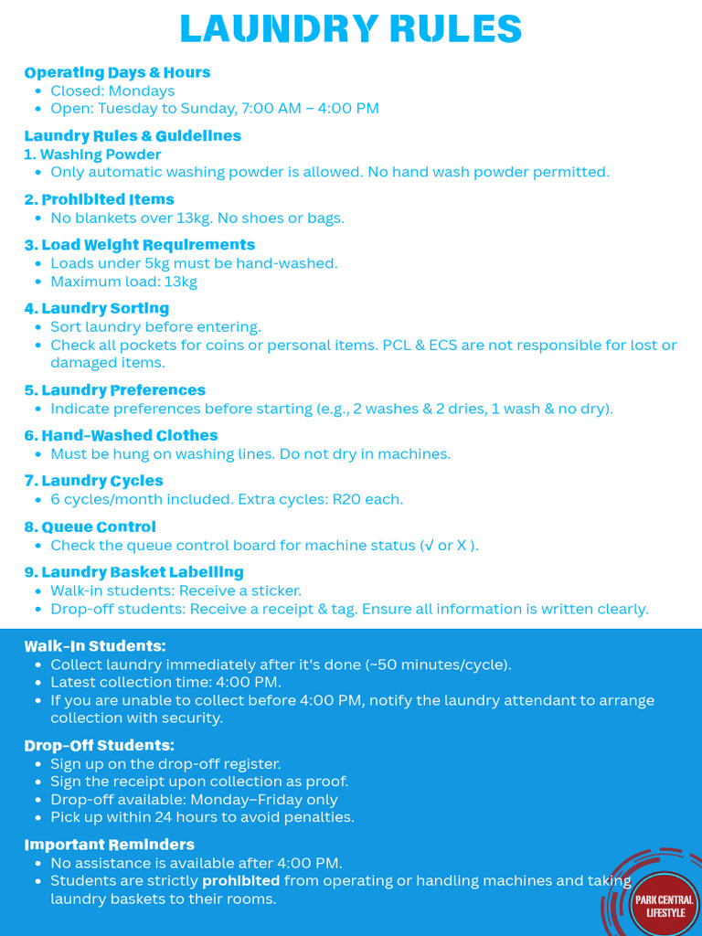 Belpark and Ileli Laundry Notice | PDF | Laundry