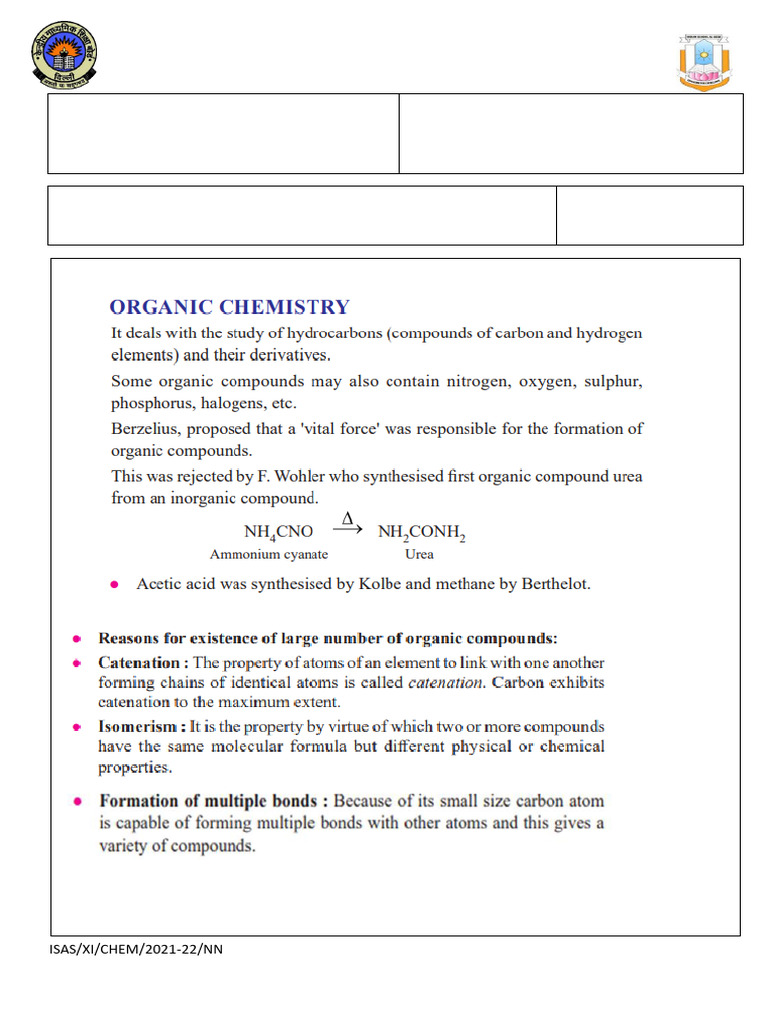 Xi Chem - Organic Chemistry Handout 2021 | PDF | Isomer | Chemical Bond