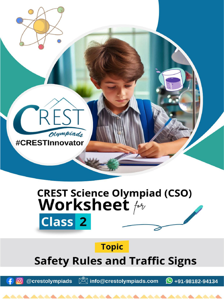 Class 2 Safety Rules and Traffic Signs Worksheet | PDF