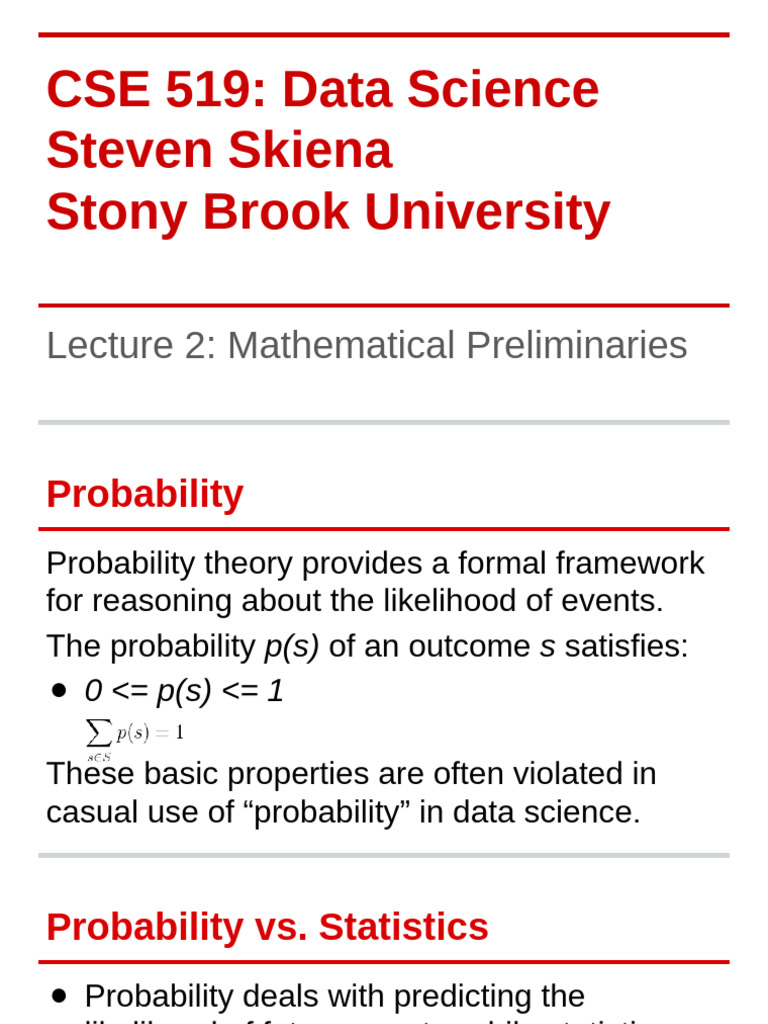 L2 - Mathematical Preliminaries | PDF | Probability | Measure Theory