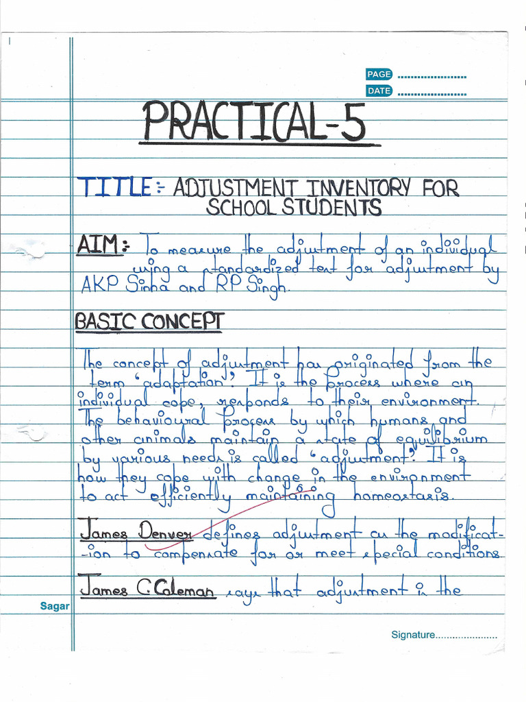 Adjustment Inventory For School Students-AISS | PDF