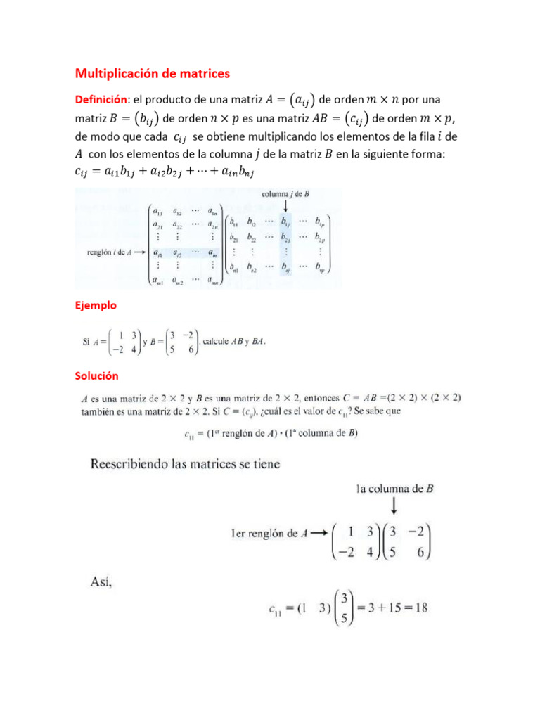 Multiplicacion de Matrices | PDF