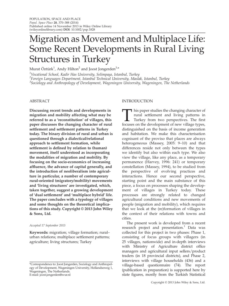 Ozturk Hilton Jongerden Boundaries | PDF | Human Migration | Urbanization