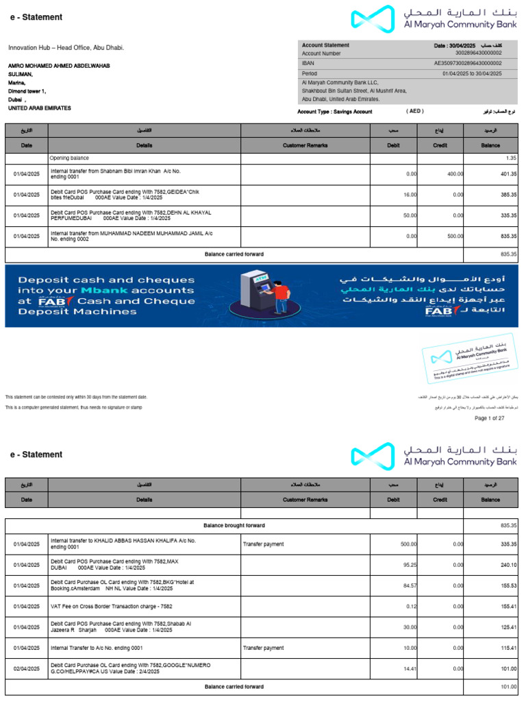 MBank e Statement 20250501 9776494 | PDF | Debit Card | Credit Card