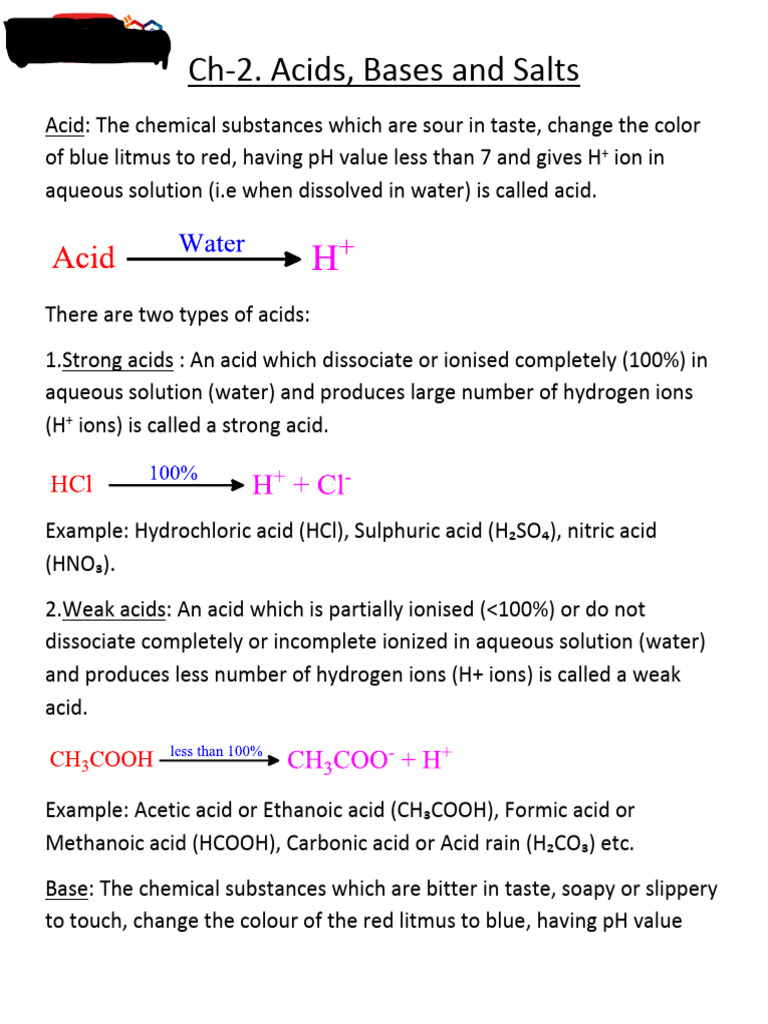 Acids Bases and Salt Notes | PDF | Sodium Carbonate | Sodium Bicarbonate