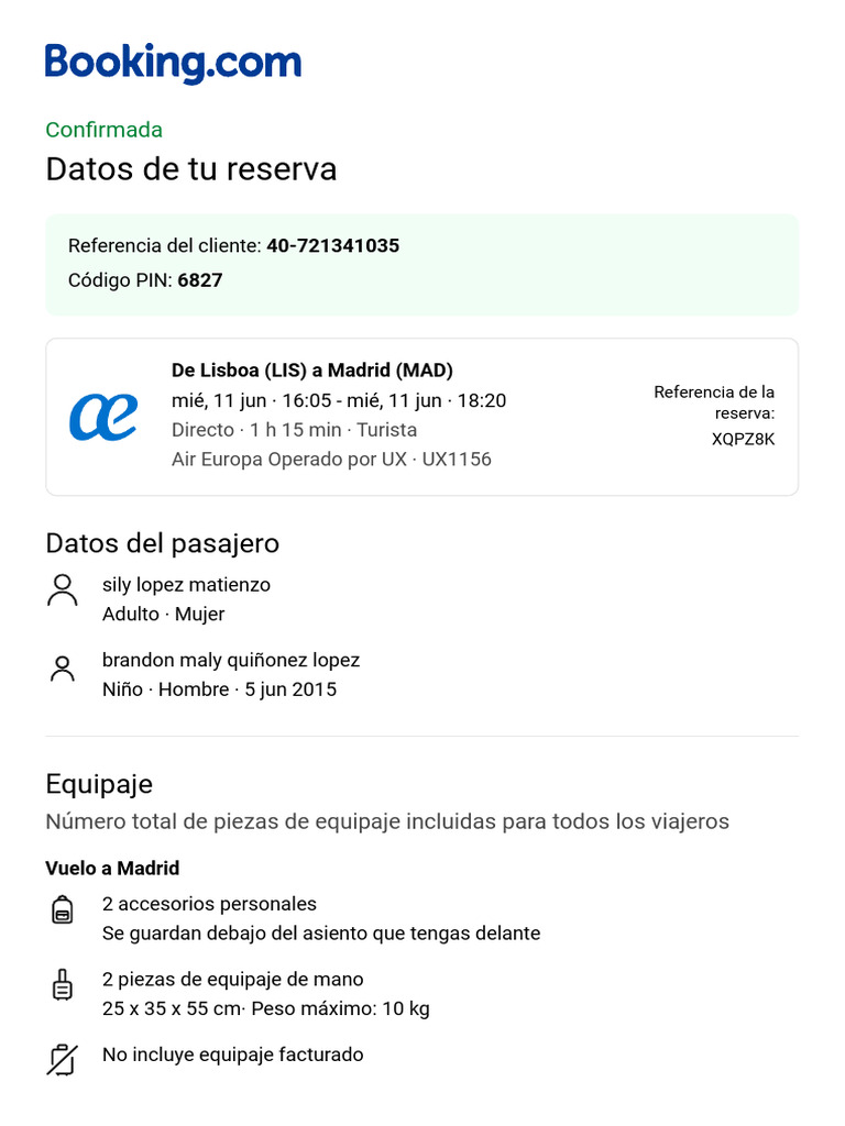Detalles de Reserva - Booking-Details | PDF