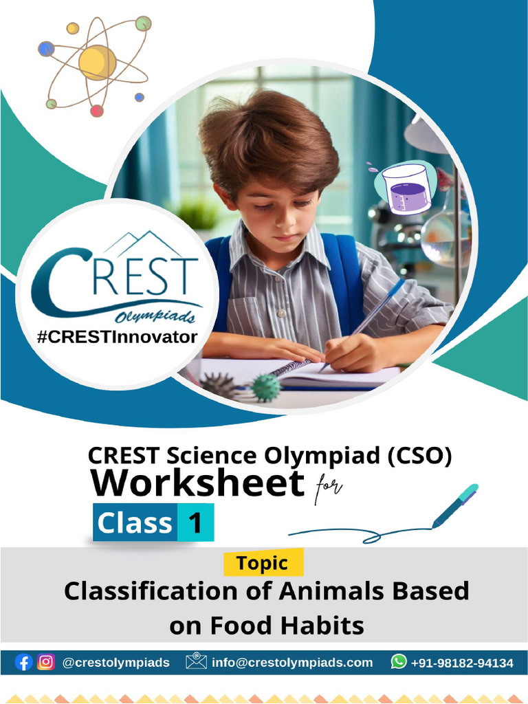 Class 1 Classification of Animals Based On Food Habits Worksheet | PDF