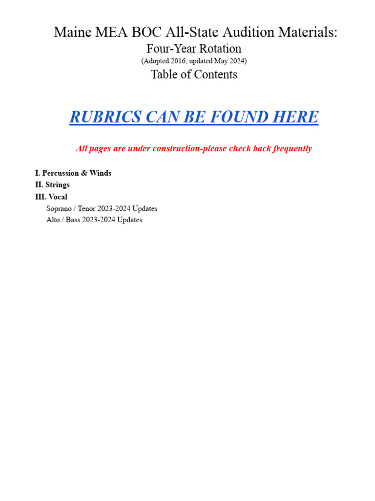 MMEA All-State Audition Guidelines | PDF | Audition | Classical Music