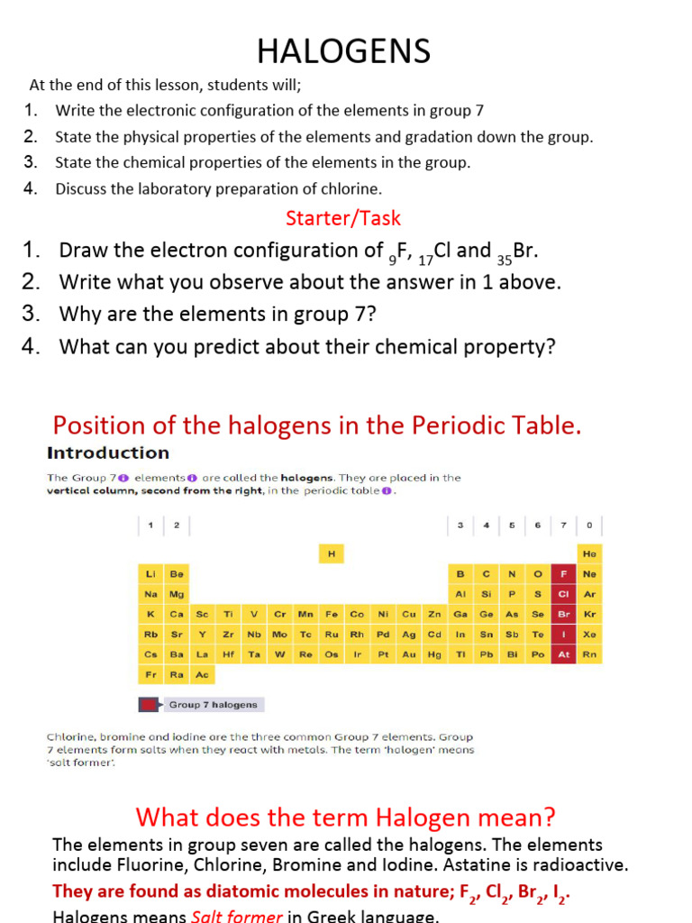 Understanding Halogens and Their Properties | PDF | Chlorine | Iodine