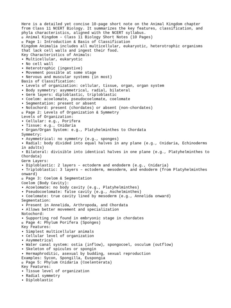Notes 250620 212838 | PDF | Vertebrates | Zoology