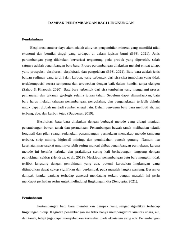 Dampak Pertambangan Bagi Lingkungan | PDF