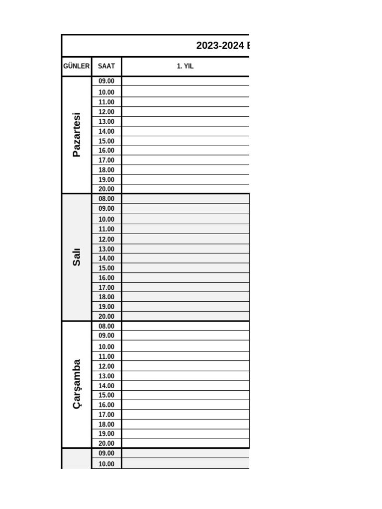 2024 2025 Yaz Okulu Ders Programi | PDF