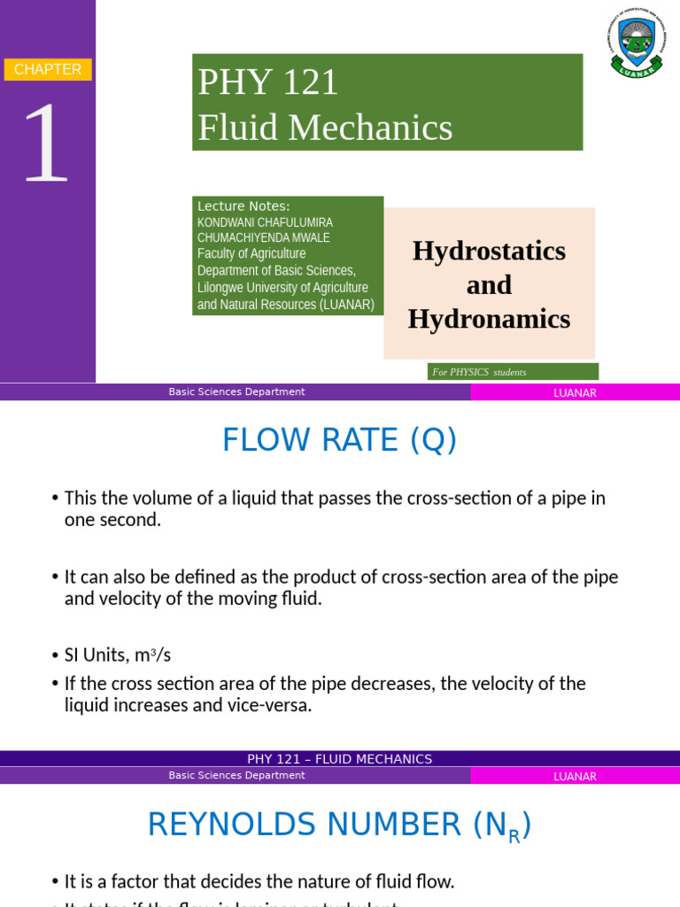 Phy Fluid Mechanics 3 | PDF | Fluid Dynamics | Pressure