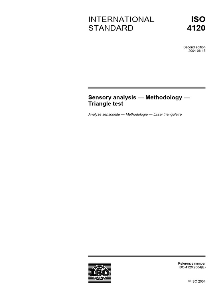 Triangle Test Method in Sensory Analysis | PDF | International ...