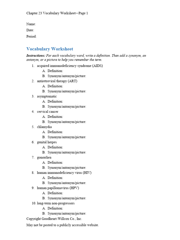 Annotated Ch23 Ch23 Worksheet 1 2 | PDF