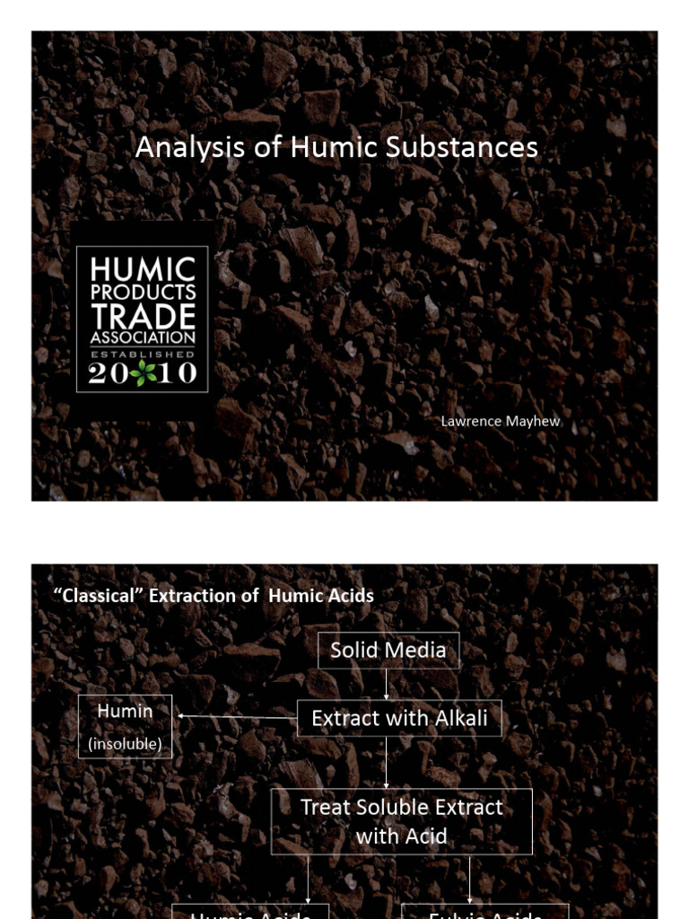 2015 MF Analysis Humic Substances Hpta | PDF | Chemistry | Chemical ...