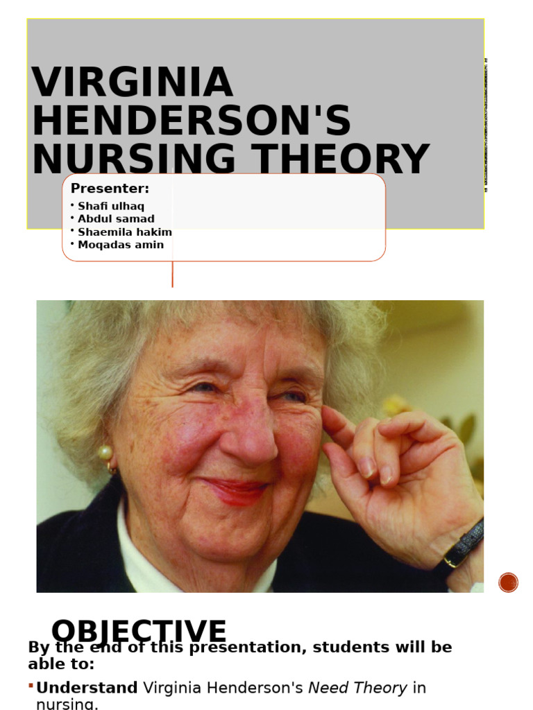 Virginia Henderson's Nursing Theory Overview | PDF | Self Actualization ...