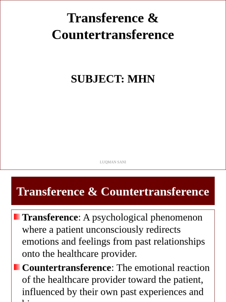 Transference & Countertransference by SANI Arts | PDF | Psychology ...