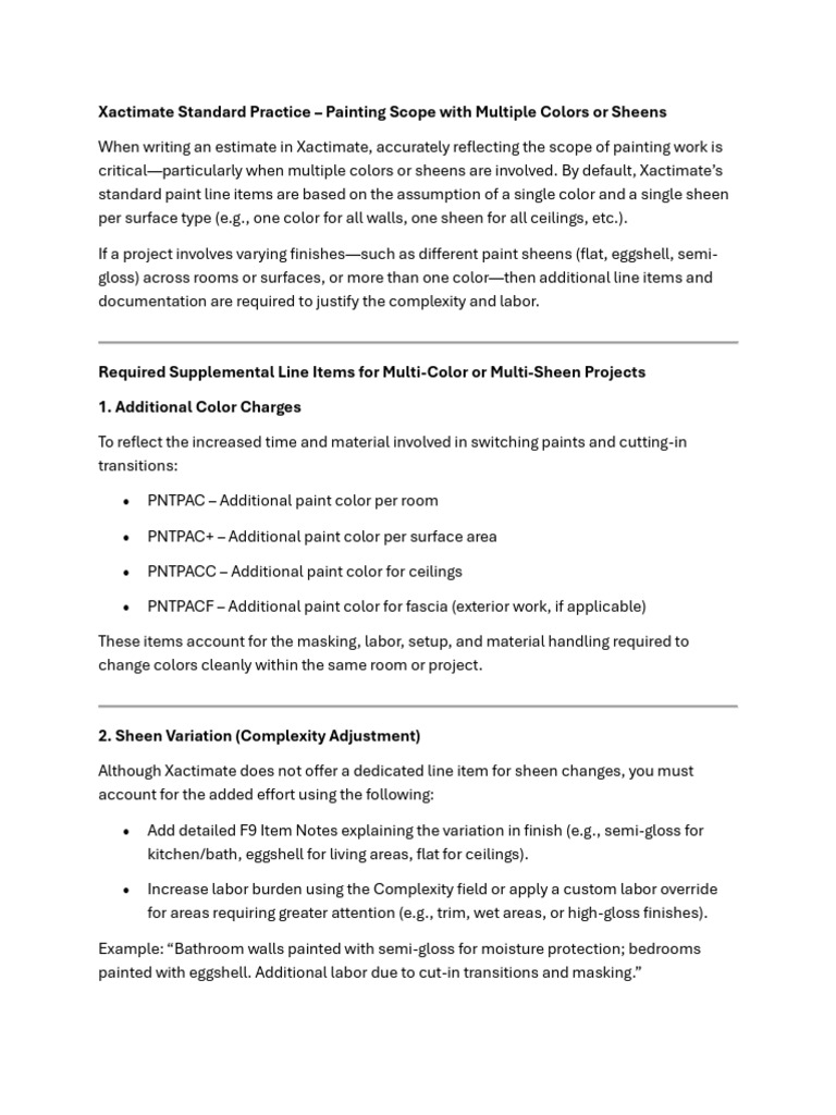 Xactimate Standard Practice Training | PDF | Paint