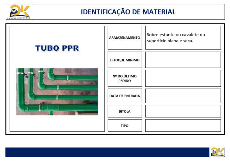 IDENTIFICAÇÃO DE MATERIAL - PPR | PDF