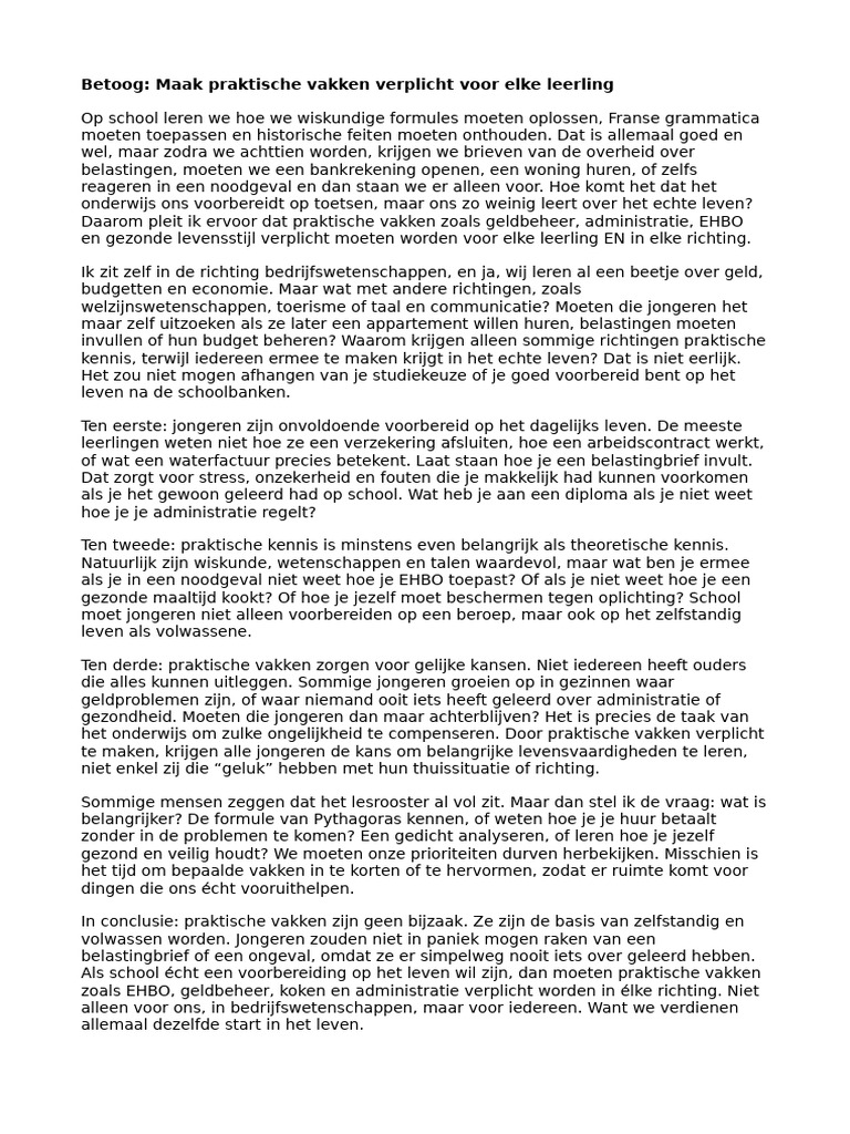 Betoog Nederlands | PDF