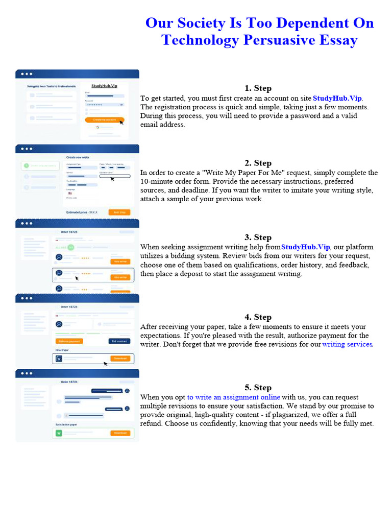 Our Society Is Too Dependent On Technology Persuasive Essay | PDF | The ...