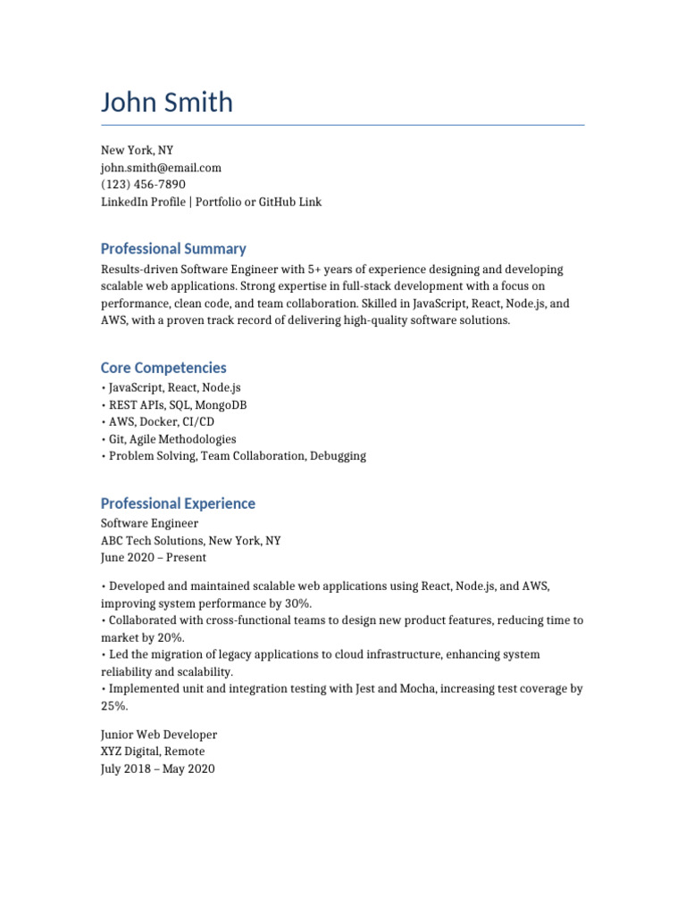 John Smith ATS Resume | PDF