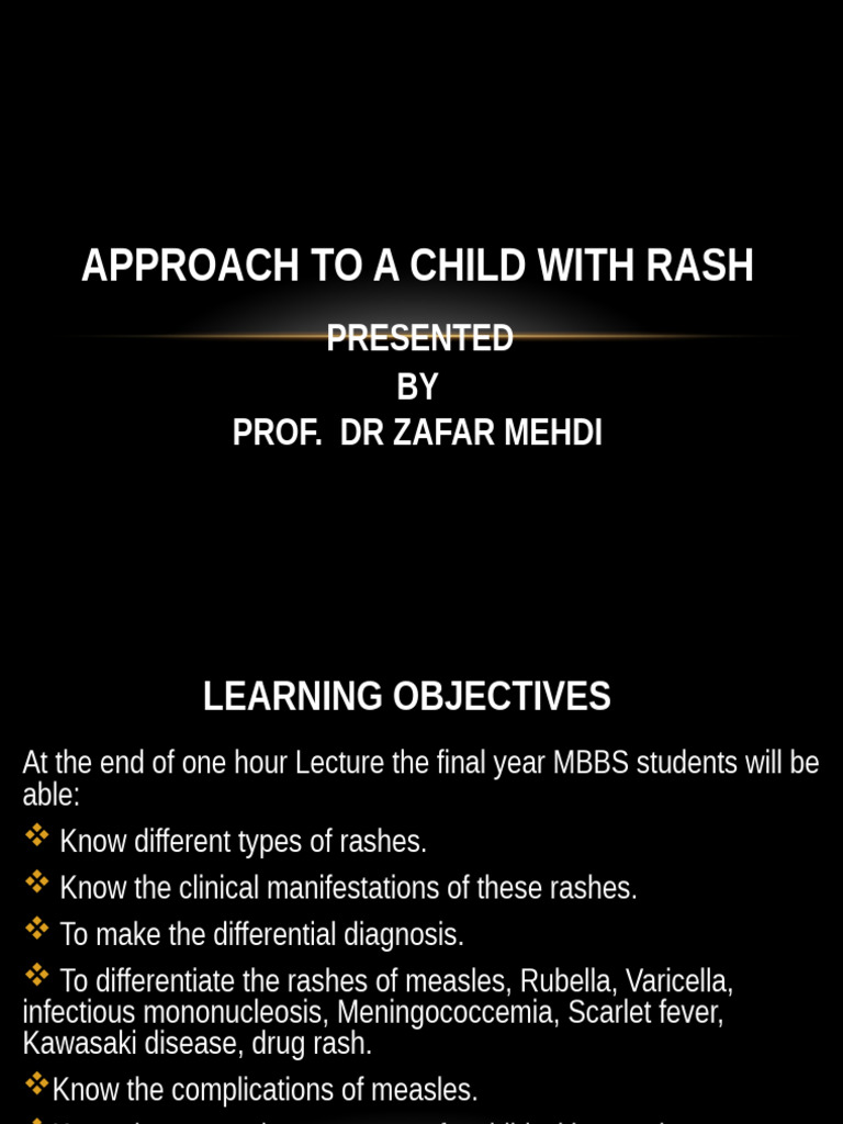Approach To A Child With Rash | PDF | Measles | Infection