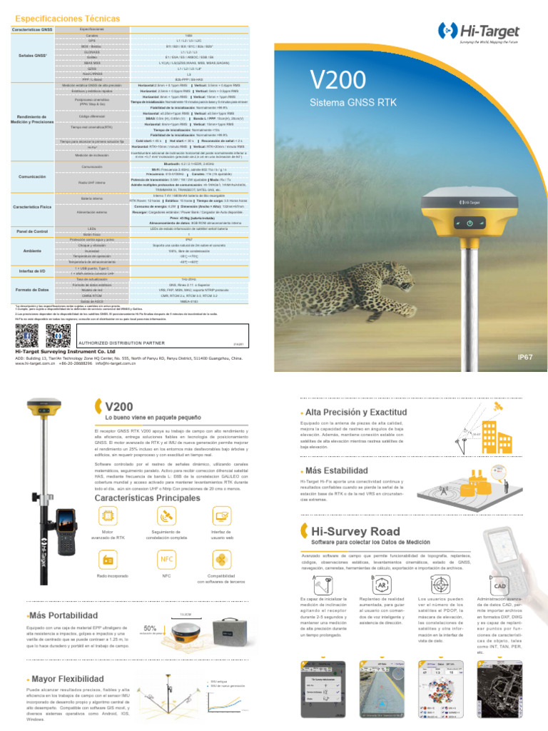 2 Hi Target v200 Gnss RTK Brochure Es 20230927s 003 | PDF | Ingeniería ...