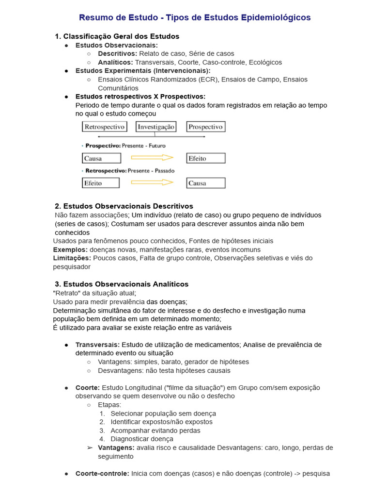 Tipos de Estudos Epidemiológicos Explicados | PDF | Análise sistemática ...