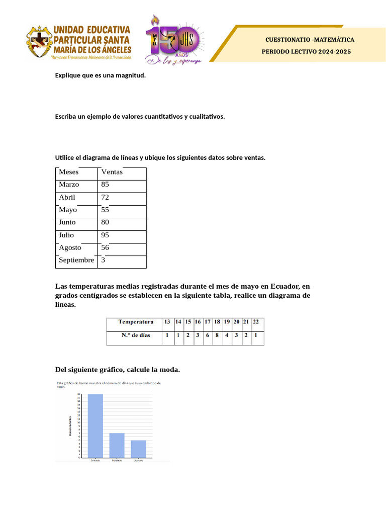 Cuestionario Math 7 | PDF