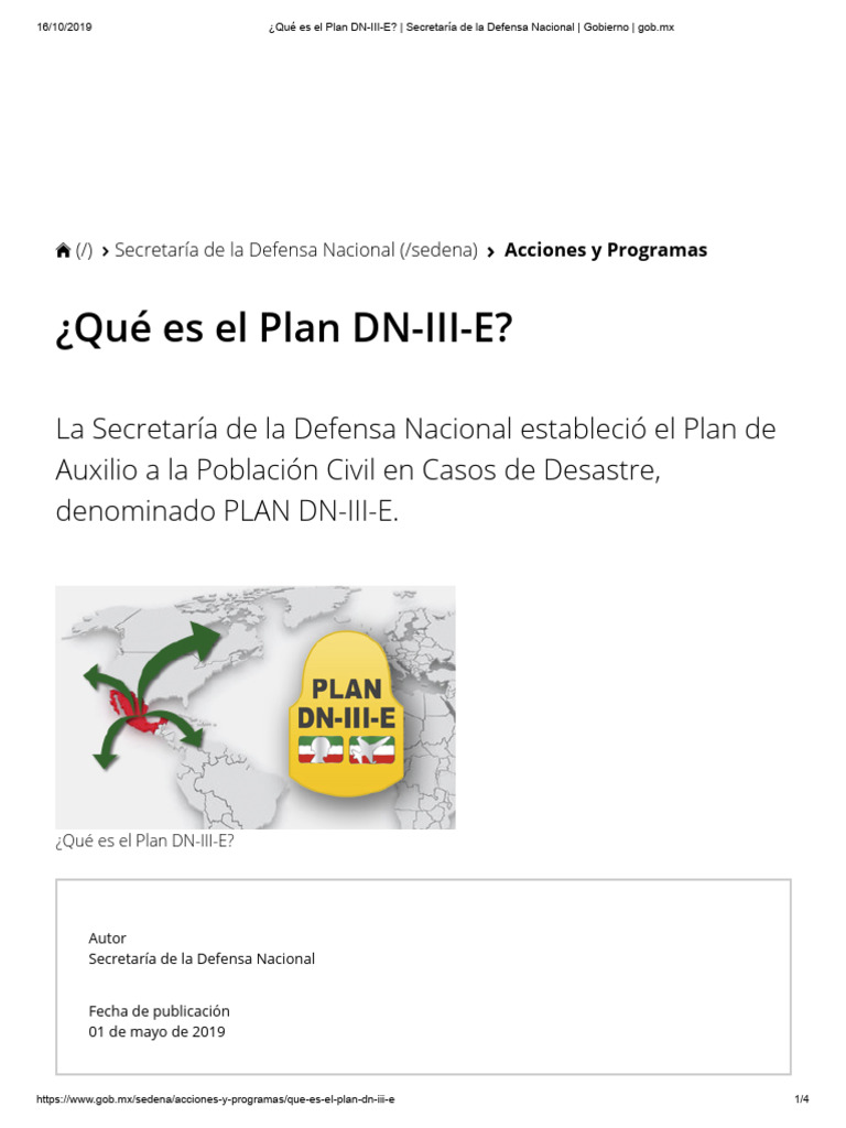 ¿Qué Es El Plan DN-III-E - Secretaría de La Defensa Nacional - Gobierno ...