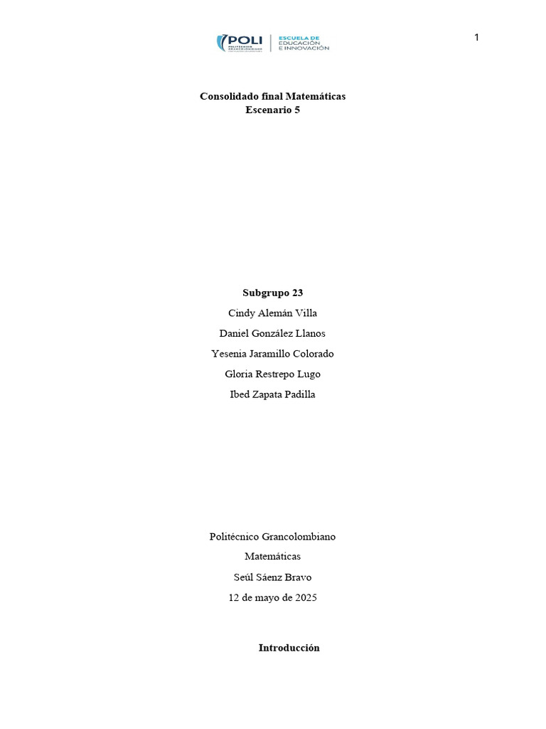 Consolidado Final Matematicas | PDF | Matemáticas | Fórmula