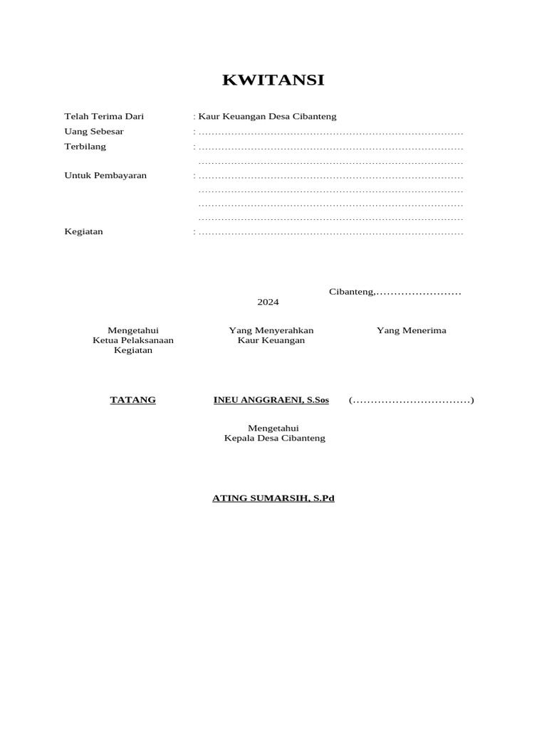 Format Kwitansi | PDF