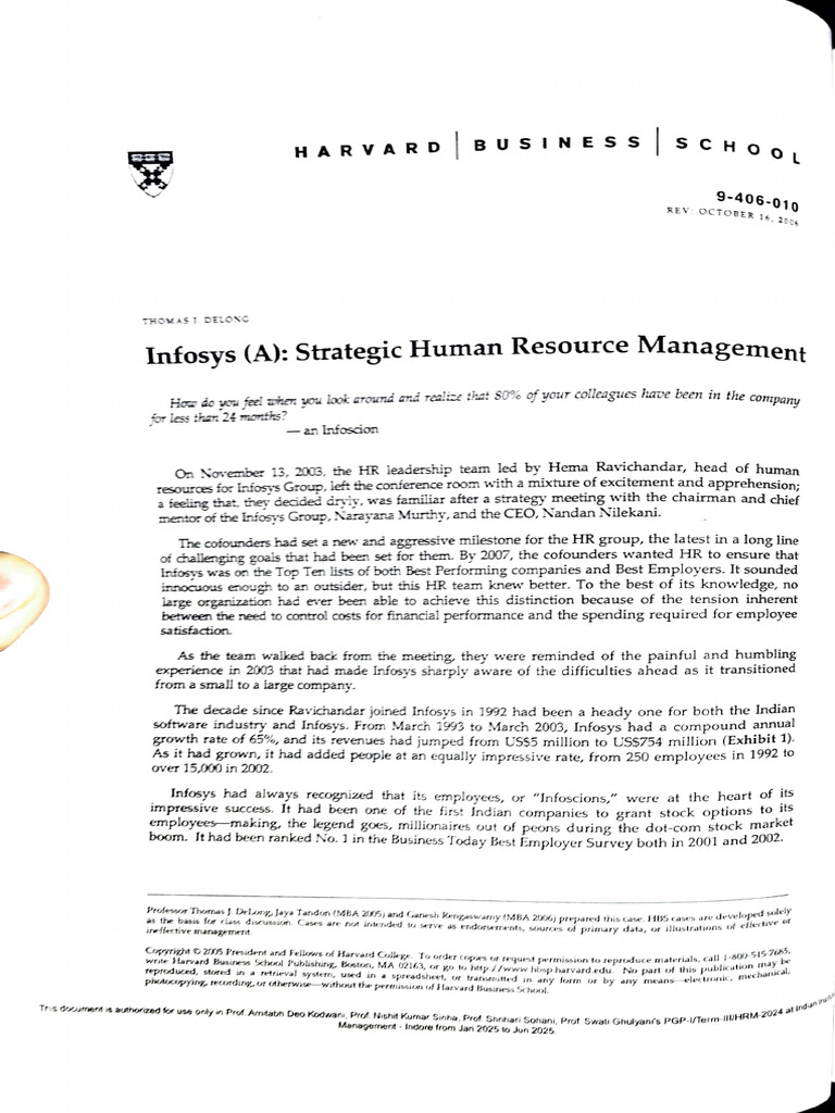 Infosys HR Strategy and Growth Challenges | PDF | Business | Business ...