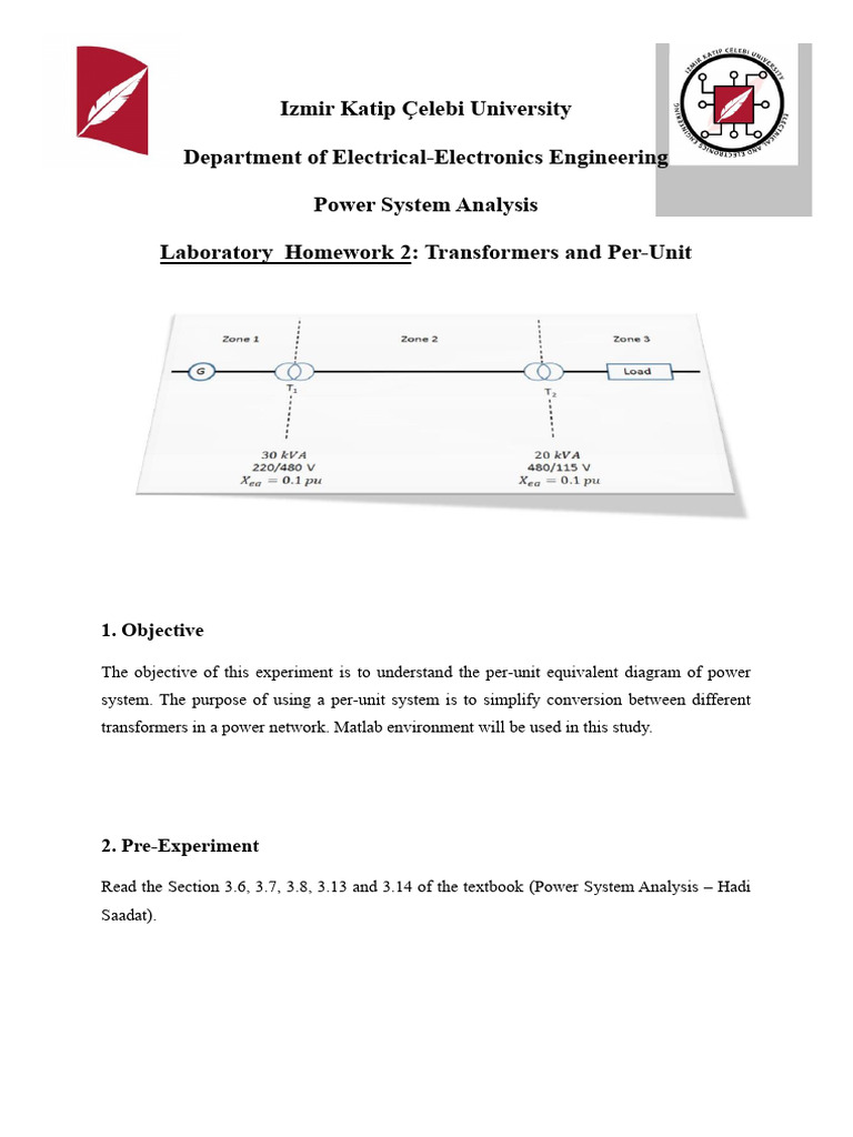 PSA - Laboratory Homework 2 | PDF | Electrical Impedance | Transformer