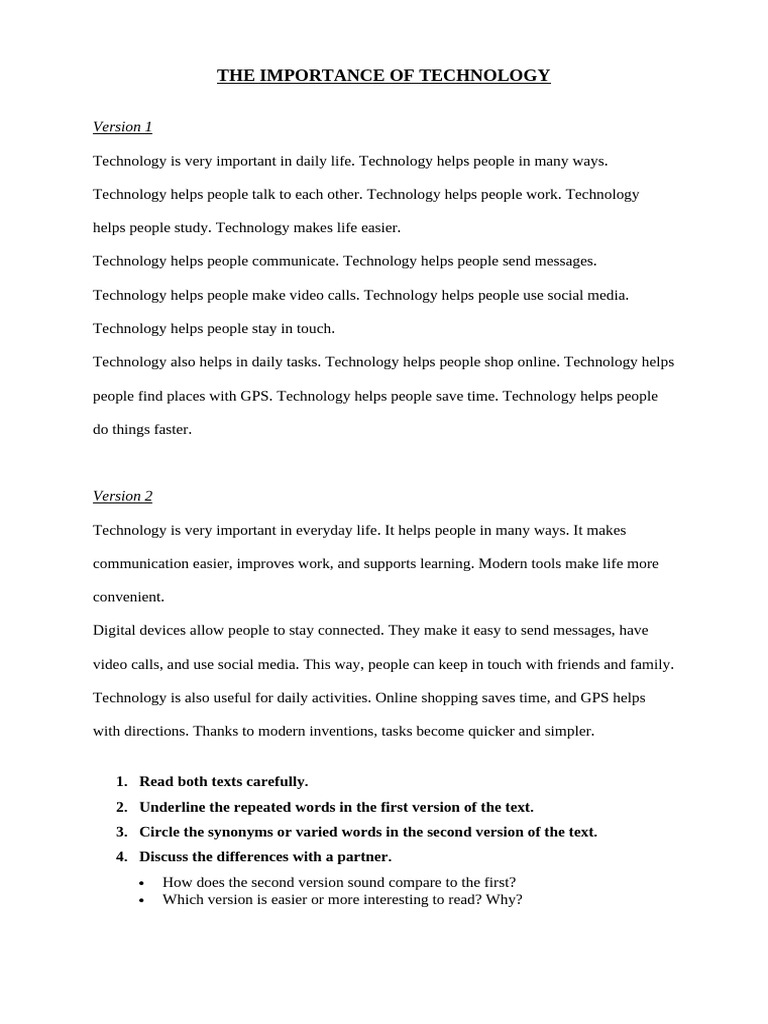 The Importance of Technology | PDF