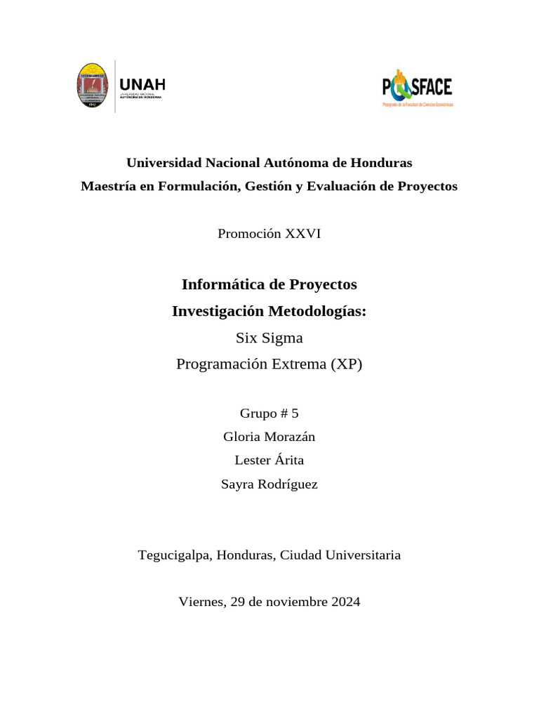 METODOLOGIA SIX SIGMA y PROGRAMACION EXTREMA | PDF | Software | Six Sigma