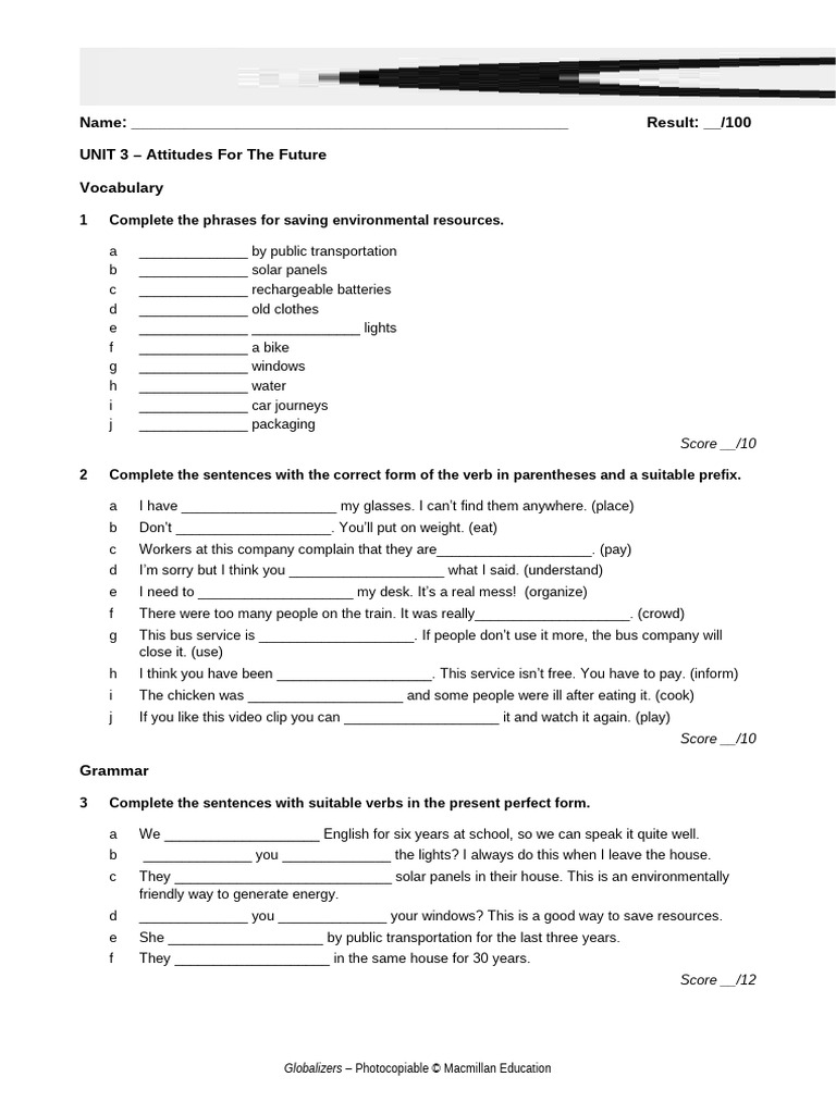 Globalizers 3 Test U3 Extra PI | PDF | Recycling | Waste