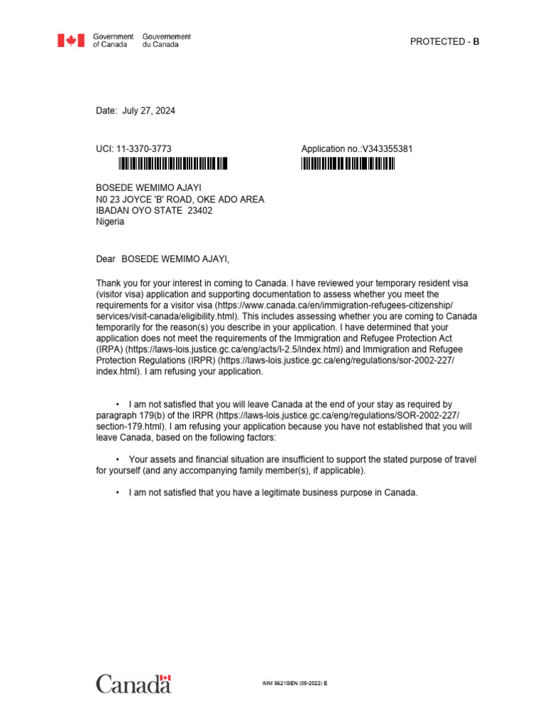 IMM 5621 E - You Are Welcome To Reapply - IMM5621GEN052022 - 1-UKL0SWQ ...