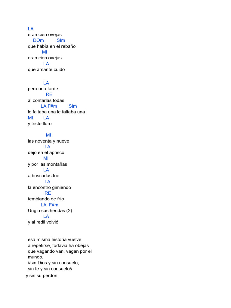 Cien Ovejas: Letra y Significado | PDF