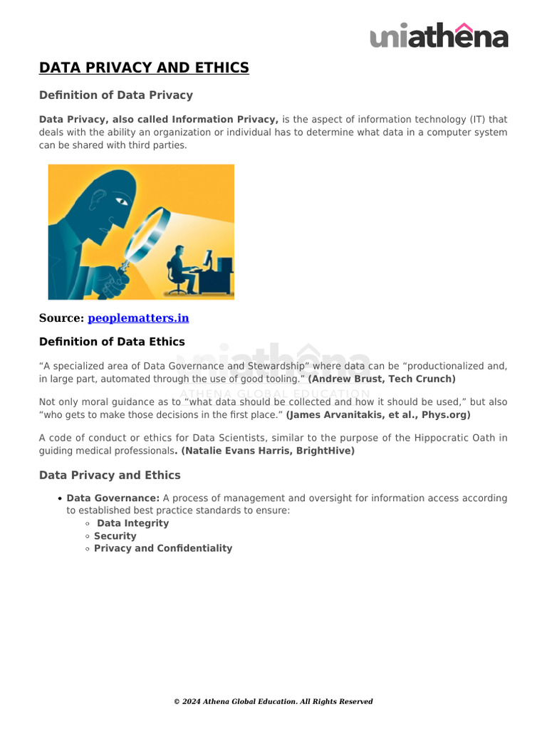 Data Privacy and Ethics | PDF | Privacy | Information