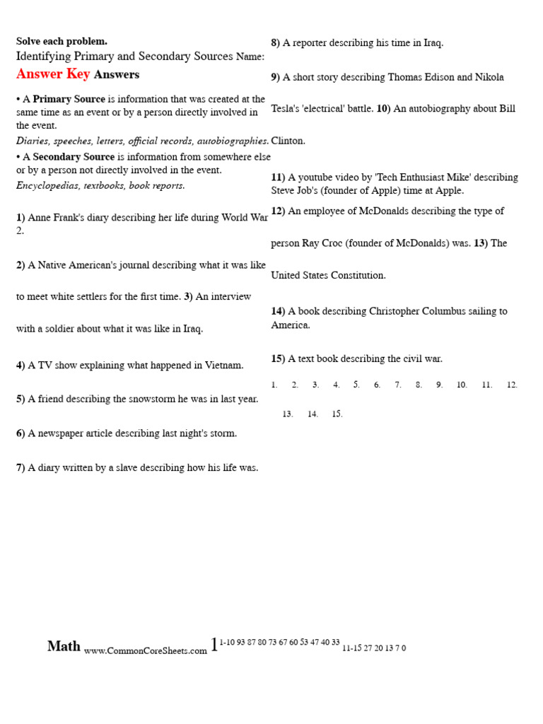 Primary and Secondary Sources 1 - Compressed | PDF