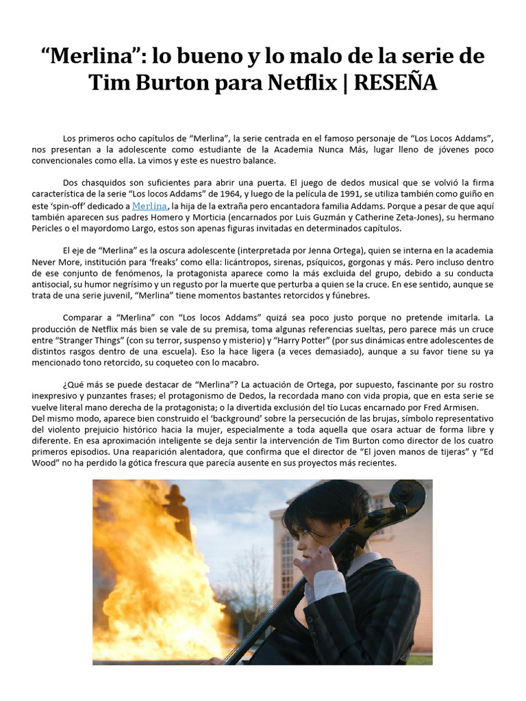 Merlina Trabajo | PDF