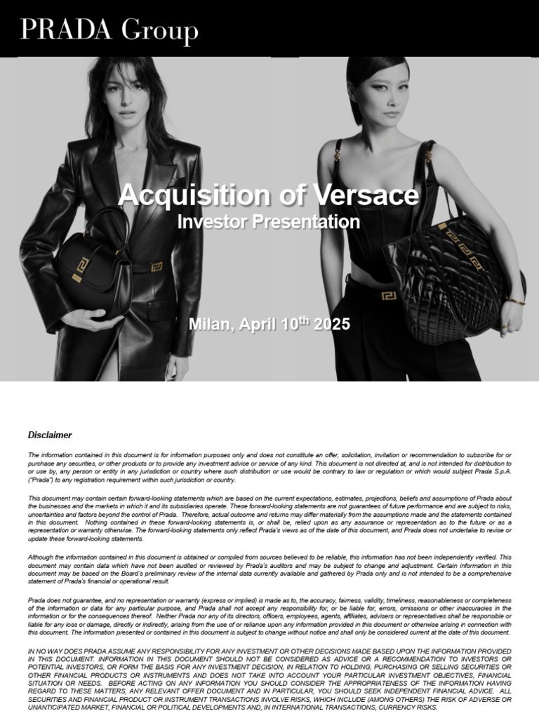 Prada Acquires Versace: Investor Insights | PDF | Investing | Brand