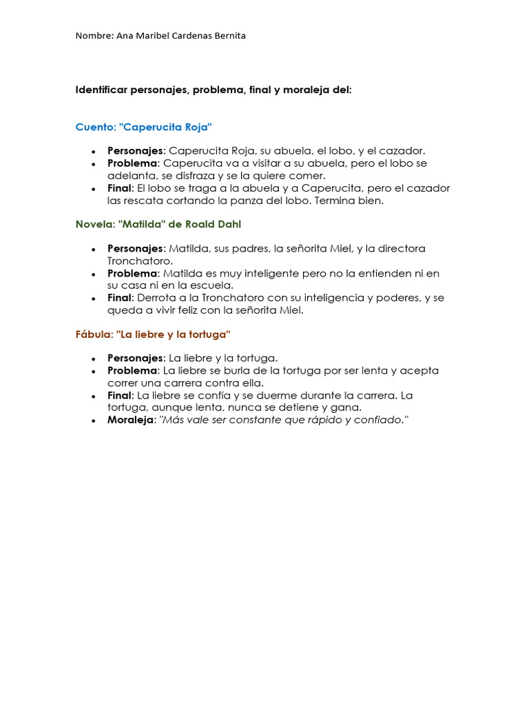 Identificar Personajes | PDF