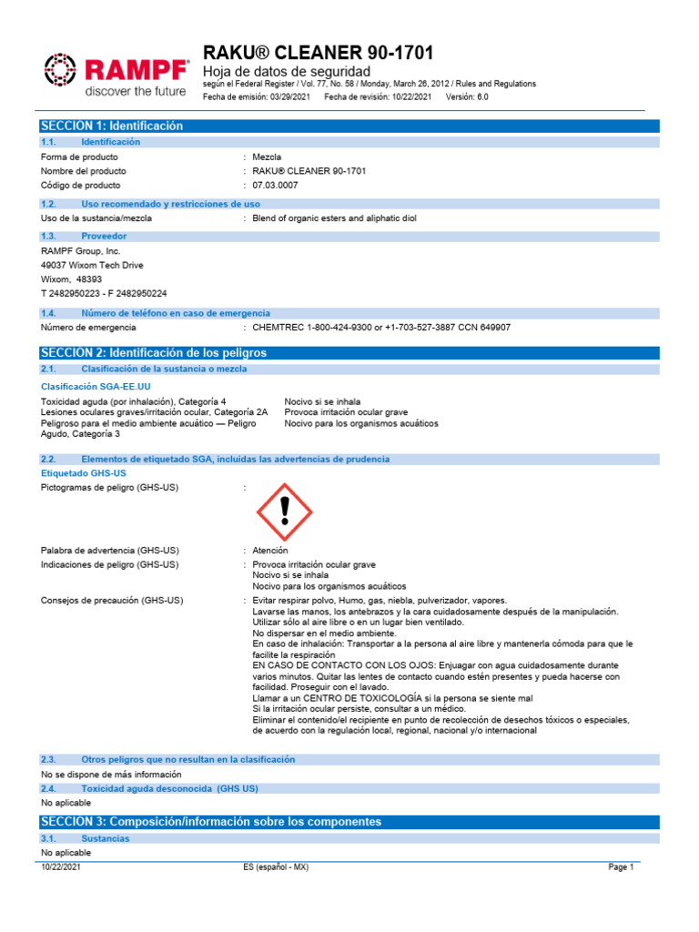 5 Raku Cleaner 90-1701 | PDF | Química